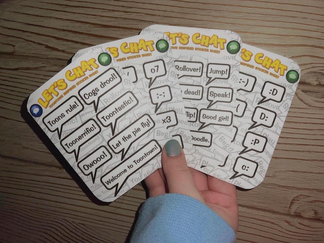 Let's Chat! Series #1 || Toontown | Sticker Sheet | Kiss Cut | 3.5x4.7 ...