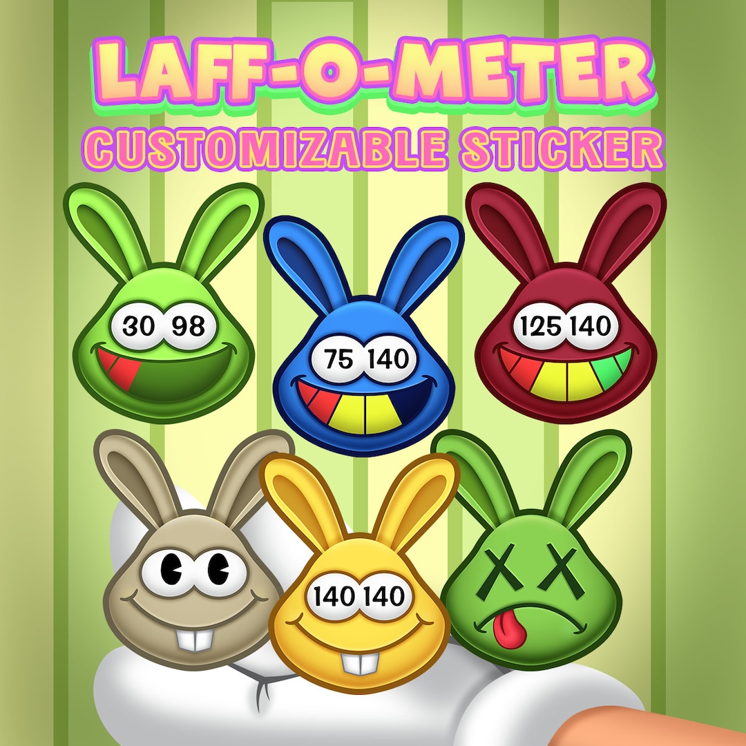 Rabbit Laff-o-meter Stickers || Toontown | Customizable | 2-5 Inches - Etsy