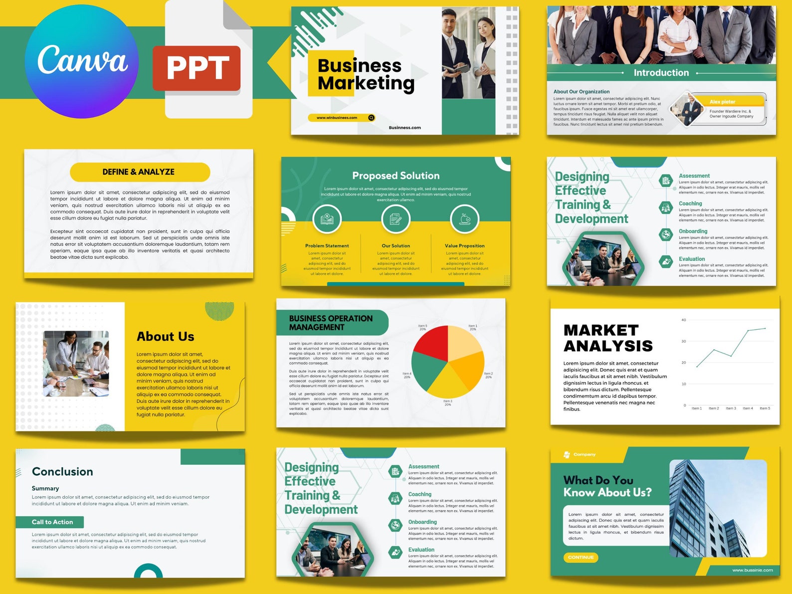 Canva Business Powerpoint Presentation Template, Company Profile ...