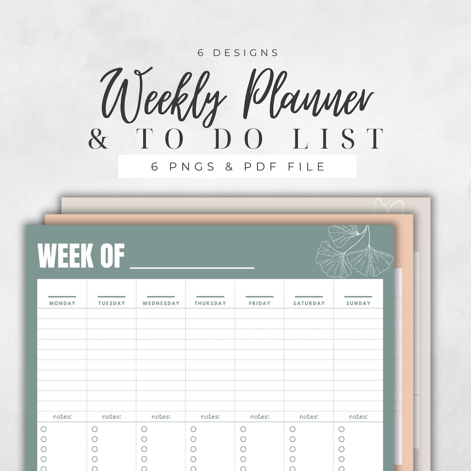 Weekly Printable Planner With to Do List - Simple in Colors - Etsy