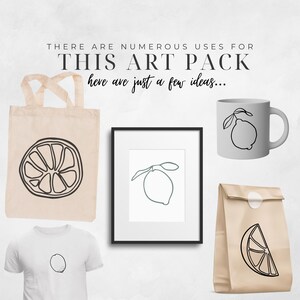 Lemon Illustrations - Hand Drawn Lemons Line Art SVG and PNG - Ink ...
