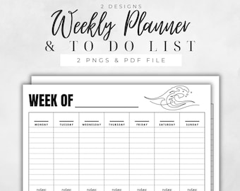 Weekly to Do List Printable Planner - Etsy