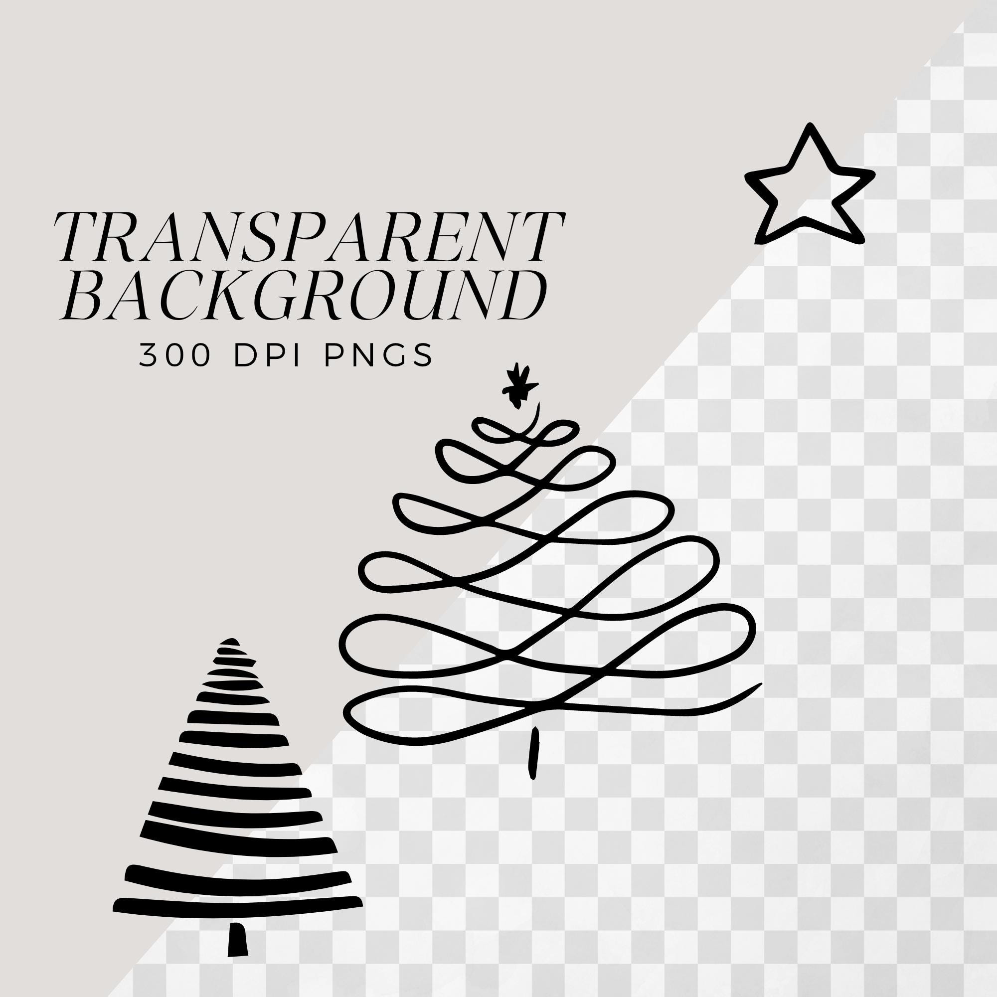 Hand Drawn Christmas Tree Line Art – SVG, PNG Clipart (digital Download ...