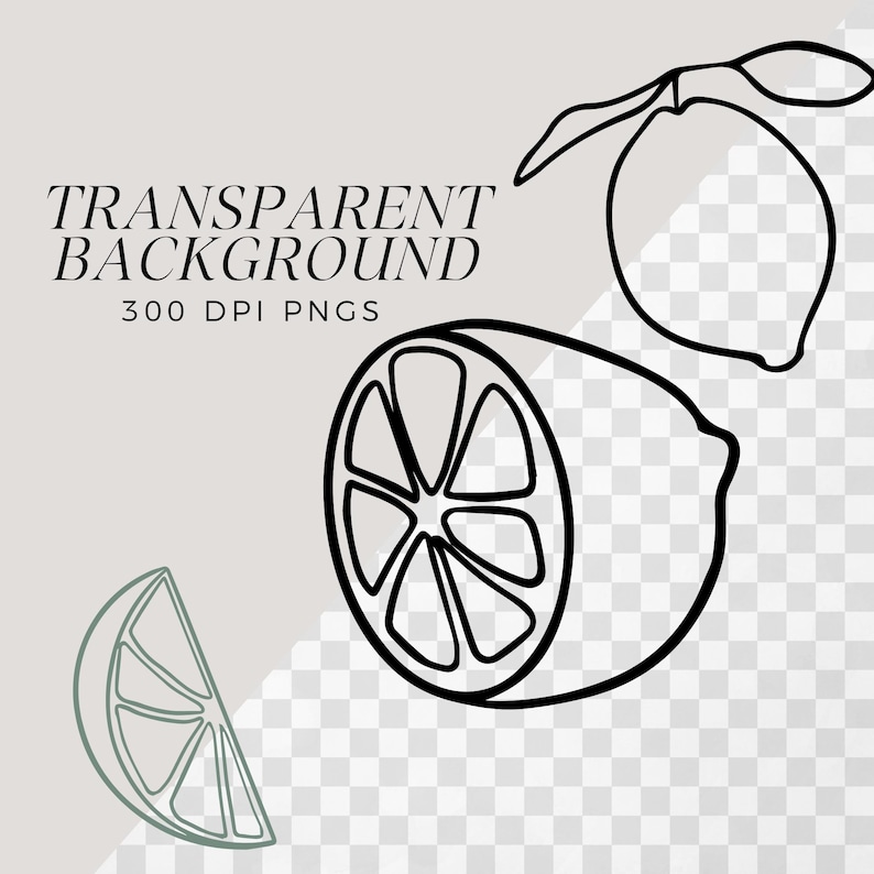 Lemon Illustrations - Hand Drawn Lemons Line Art SVG and PNG - Ink ...