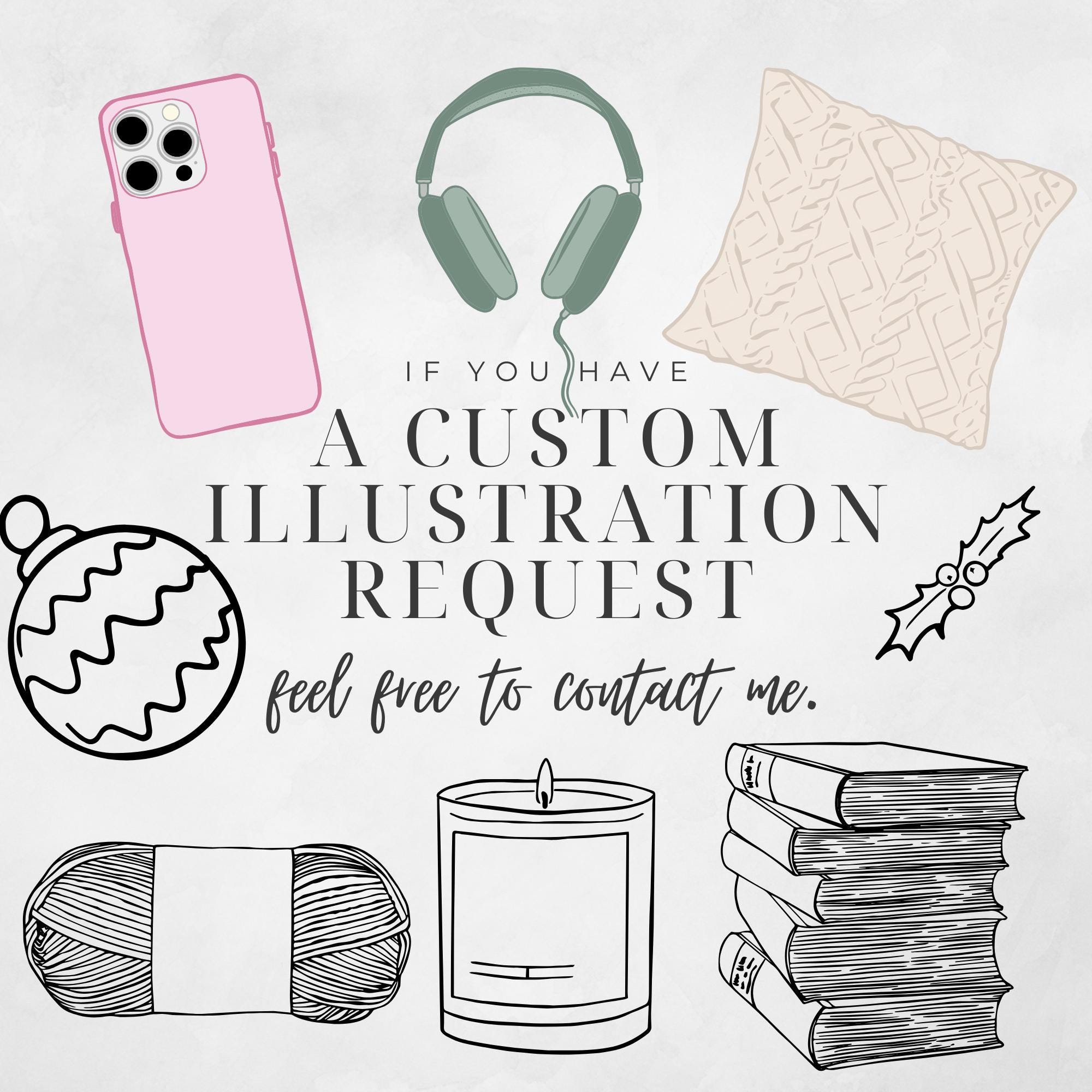 Hand Drawn Christmas Line Art – Holiday SVG PNG Clipart Bundle - Etsy