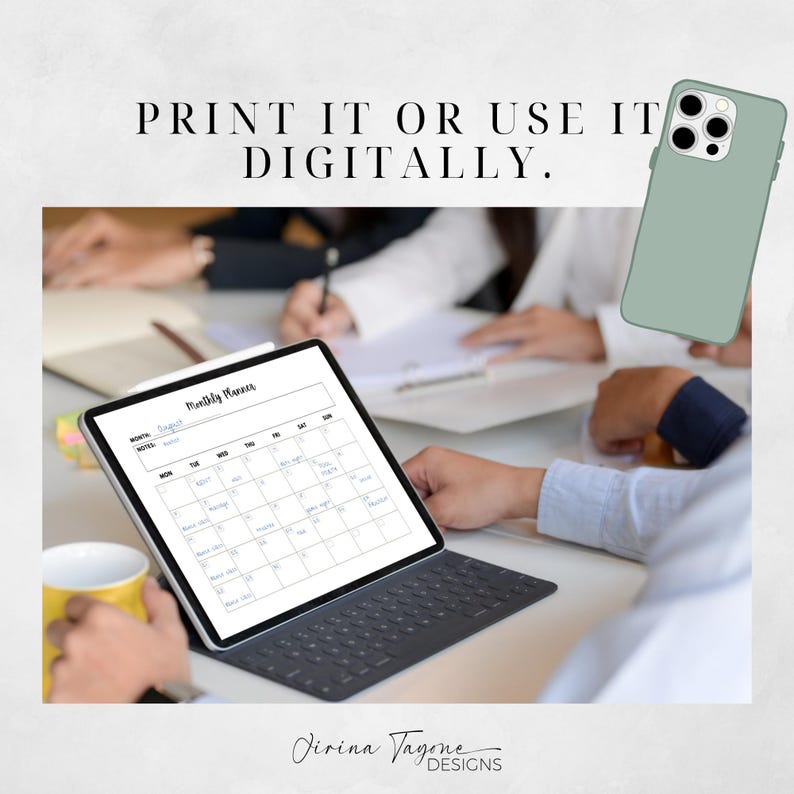 Monthly Printable Planner With Notes - Monthly Calendar Printable ...