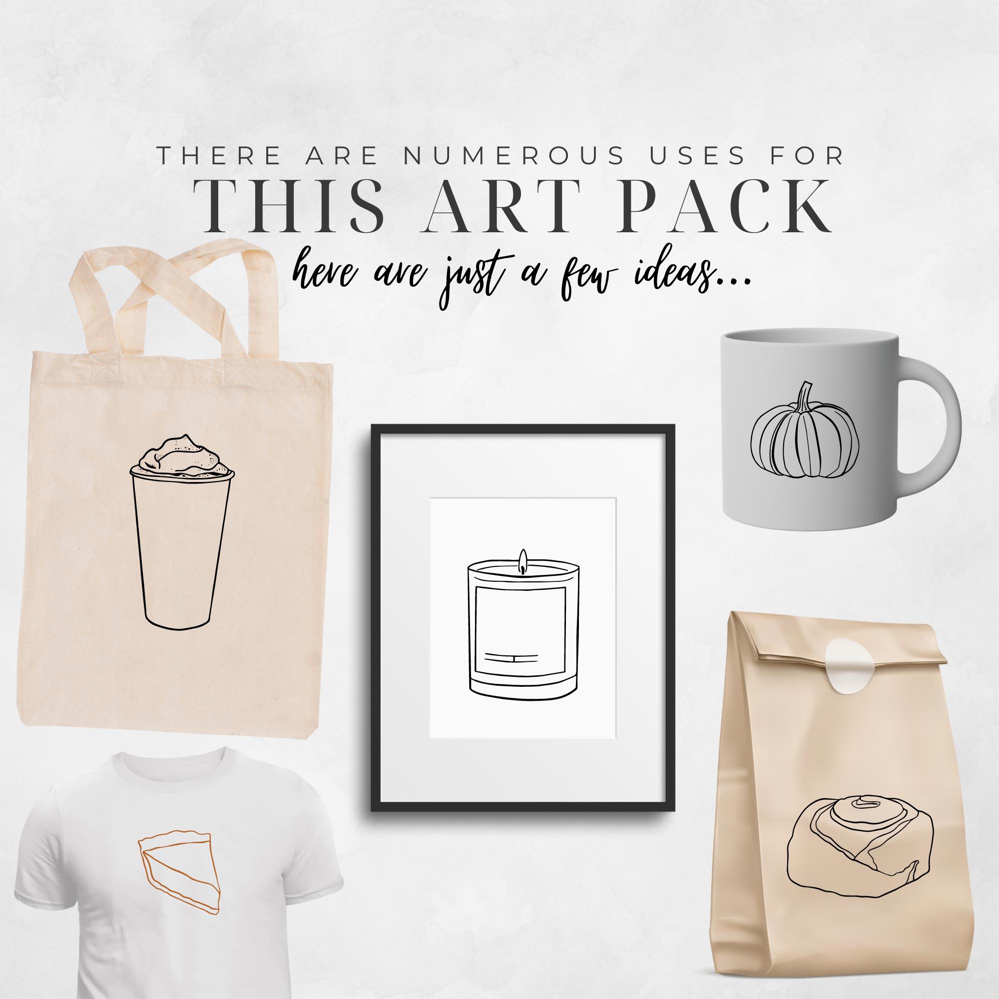 Pumpkin Spice Illustrations Hand Drawn Fall Line Art SVG and PNG Autumn ...