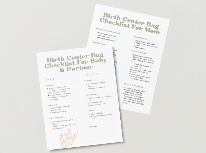Birth Center Bag Checklist - Etsy