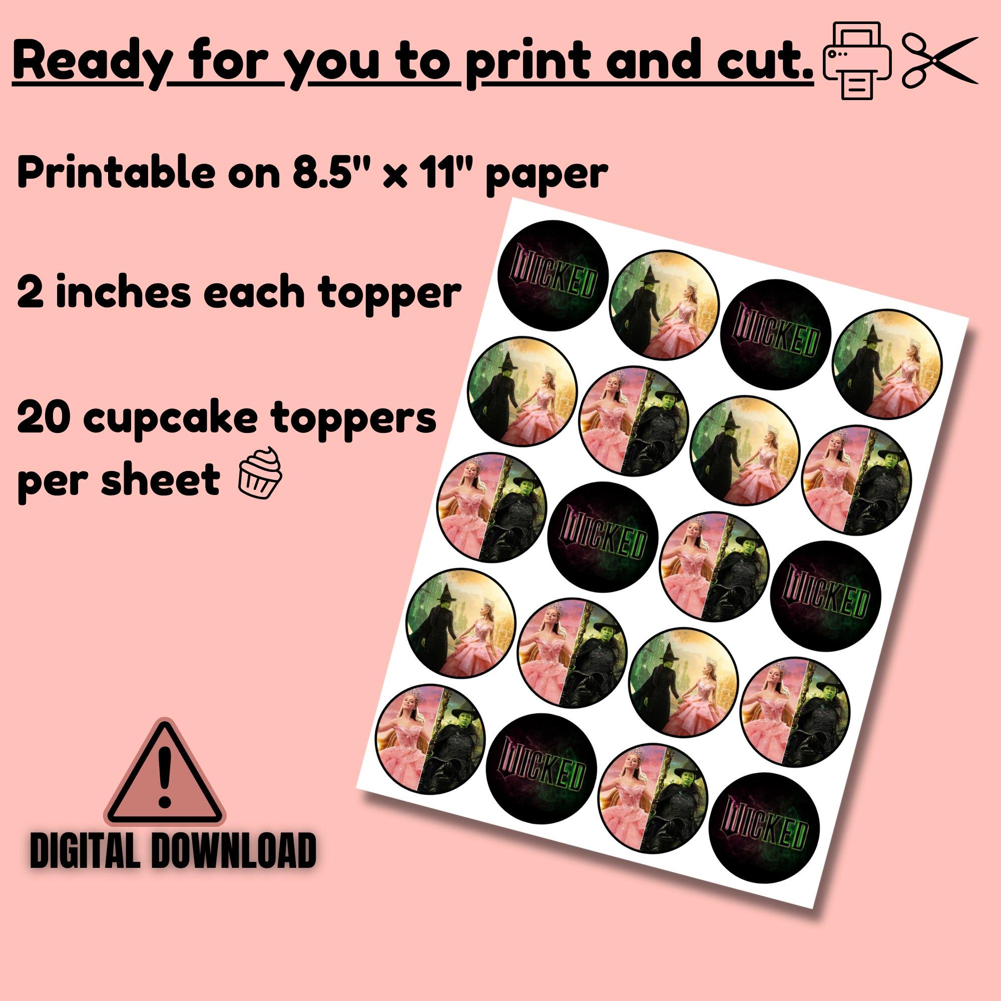 Wicked Cupcake Topper, Wicked Printable Cupcake Topper, Cupcake Toppers ...