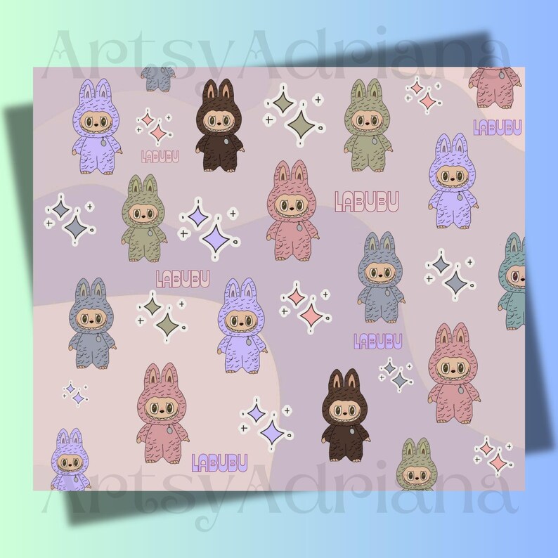 LABUBU PNG | 20oz Tumbler | Labubu Tumbler | Cute Monster Sublimation ...