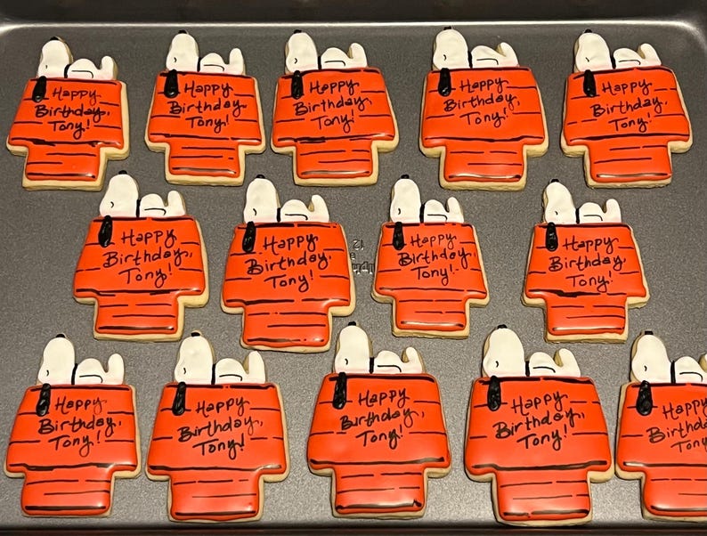 Snoopy Sugar Cookies - Etsy