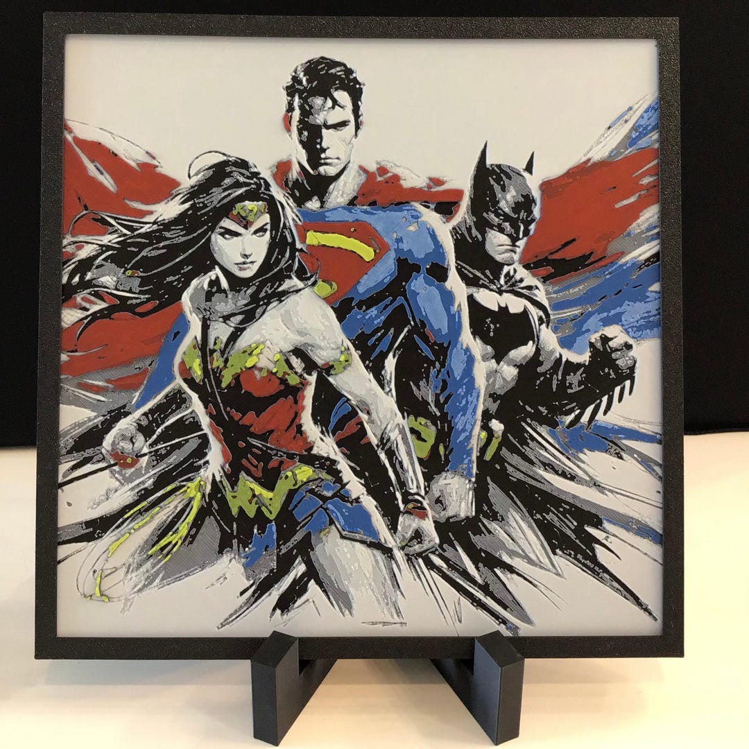 Justice League Hueforge 3D Printed Wall Art – Featuring Wonder Woman ...