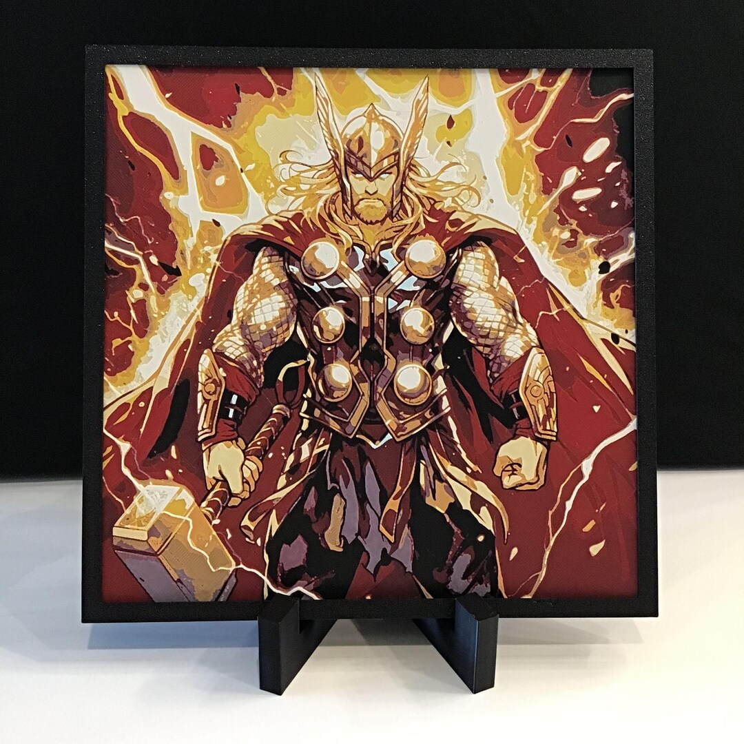 Thor Inspired Hueforge 3D Printed Wall Art – Framed & Ready for Your ...