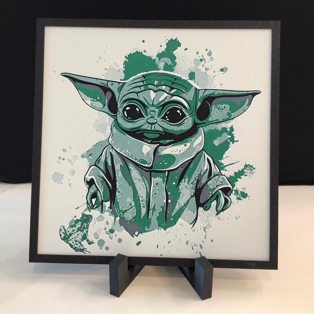 Grogu Star Wars Inspired Hueforge 3D Printed Art – Framed & Ready to ...