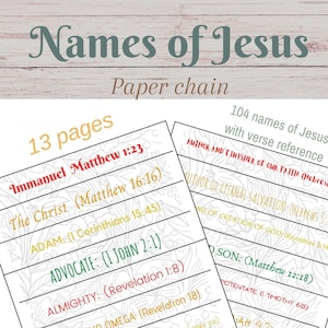 Names of Jesus Paper Chain - Etsy