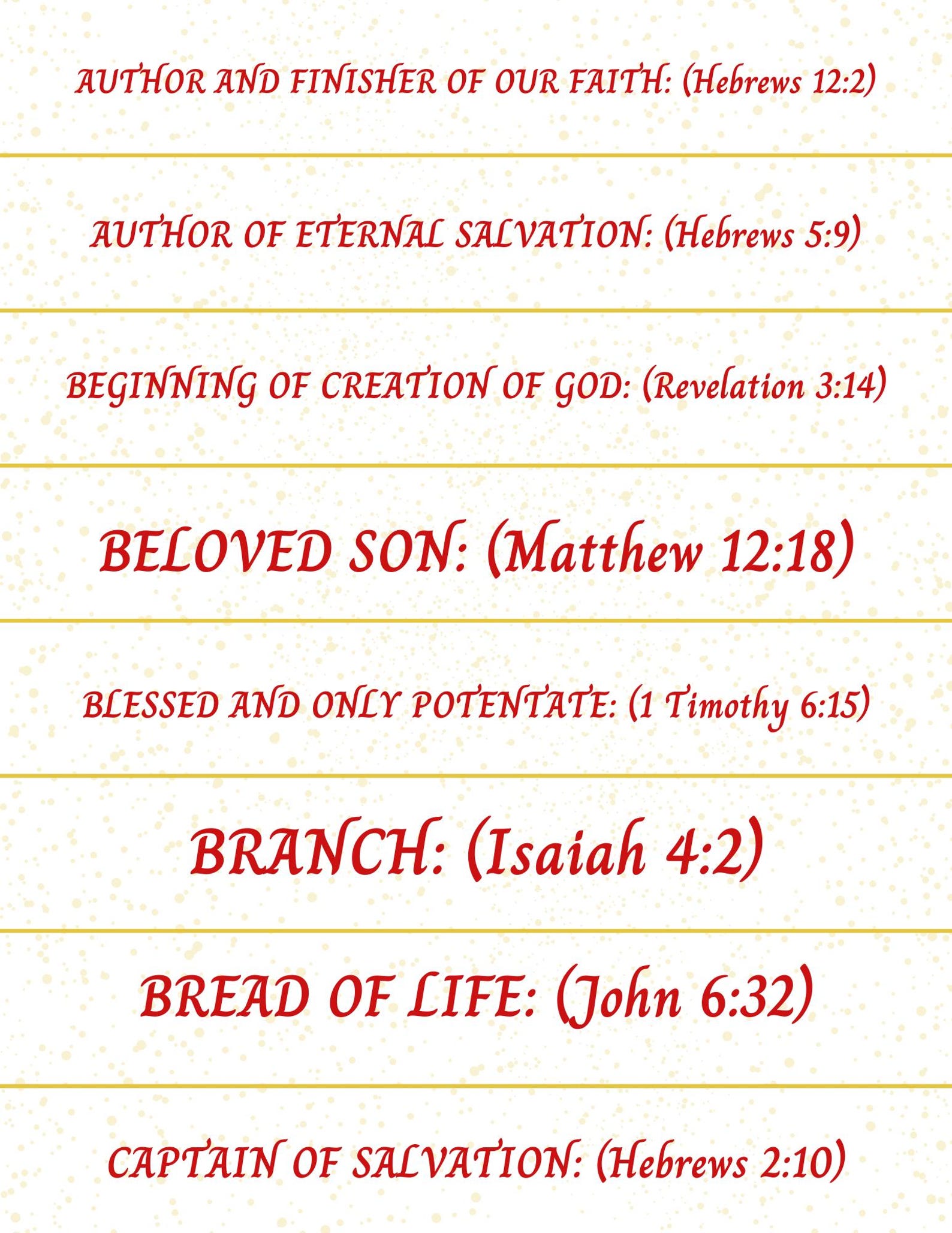 Names of Jesus Paper Chain - Etsy