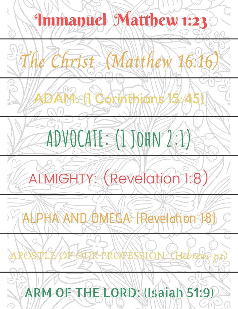 Names of Jesus Paper Chain - Etsy