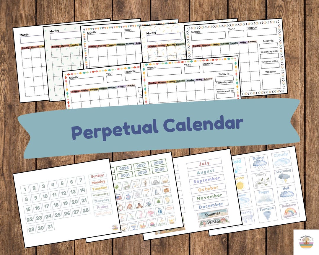 Homeschool Perpetual Calendar: Weather, Seasons, Holidays - Etsy