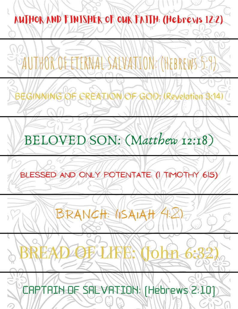 Names of Jesus Paper Chain - Etsy