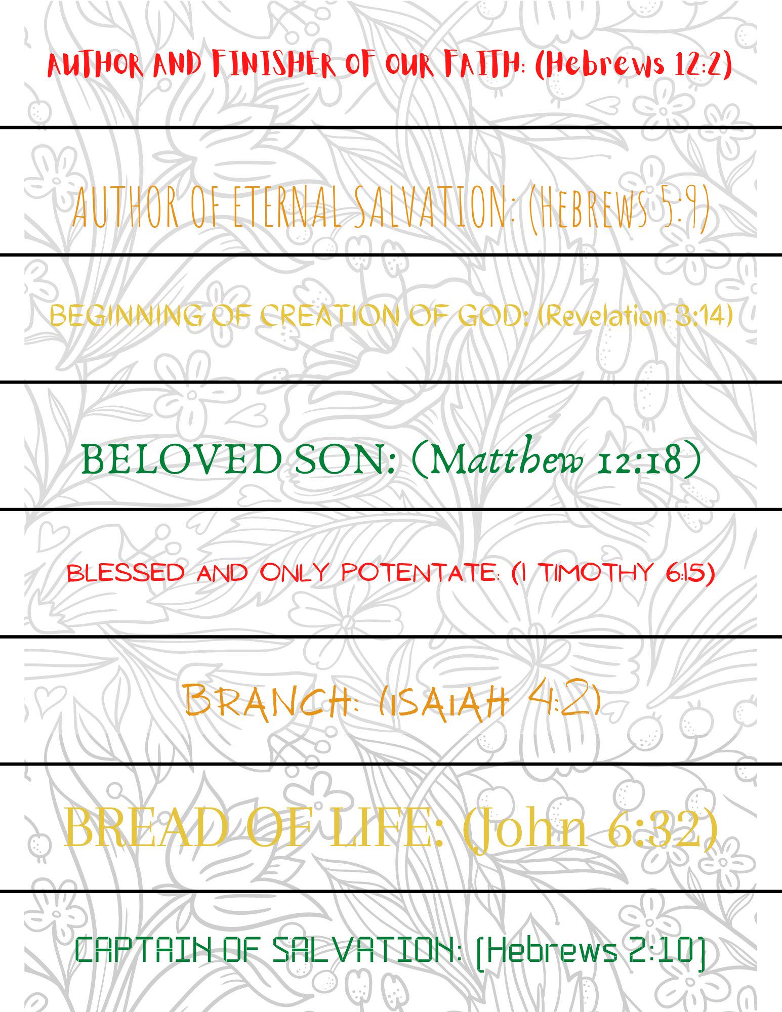 Names of Jesus Paper Chain - Etsy