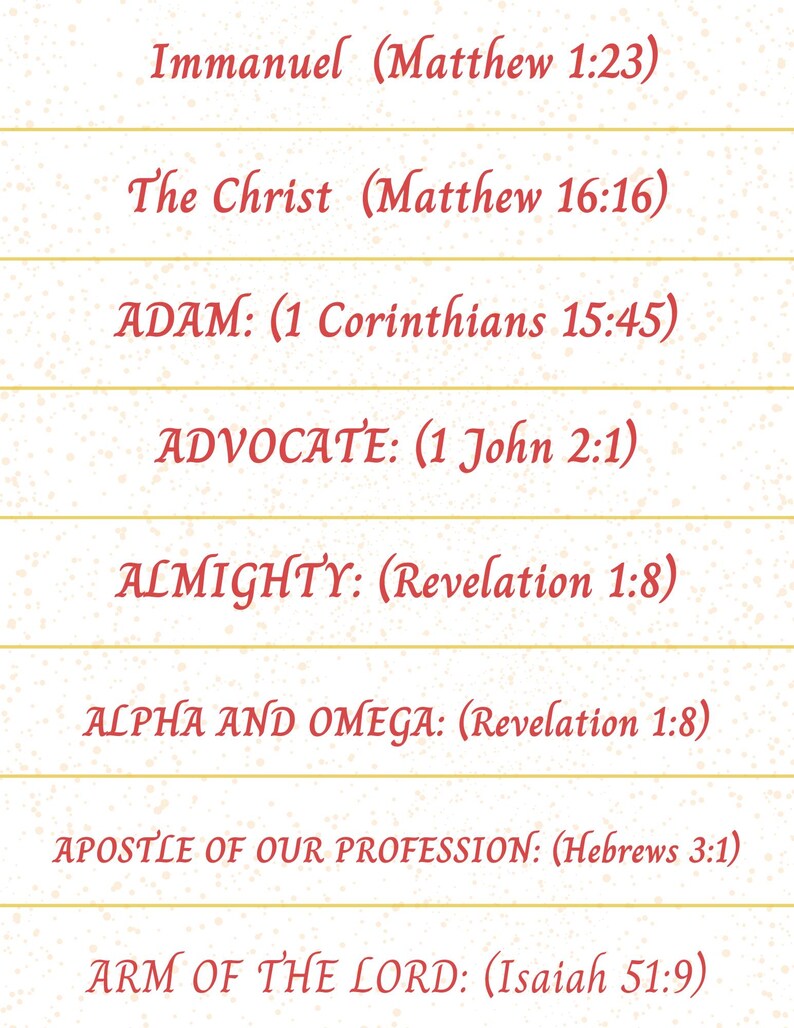 Names of Jesus Paper Chain - Etsy