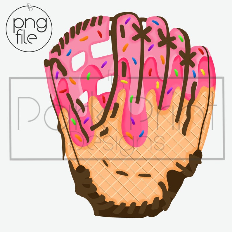 Ice Cream Baseball Glove Drip, 2 Colors, Png File - Etsy
