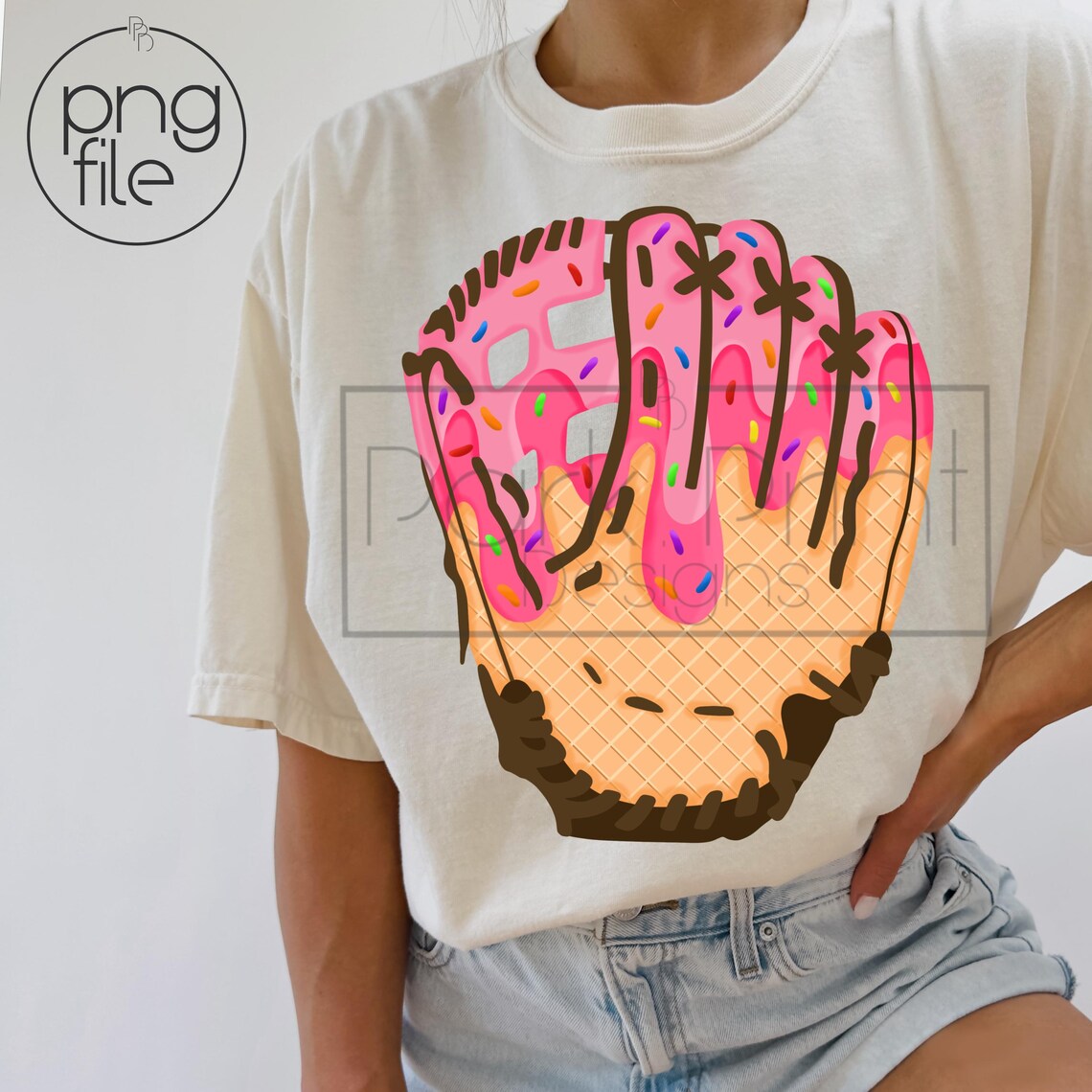 Ice Cream Baseball Glove Drip, 2 Colors, Png File - Etsy