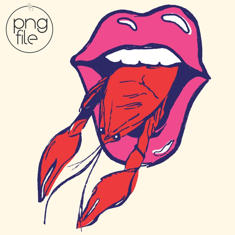 Crawfish, Lips, Louisiana, Png Design - Etsy