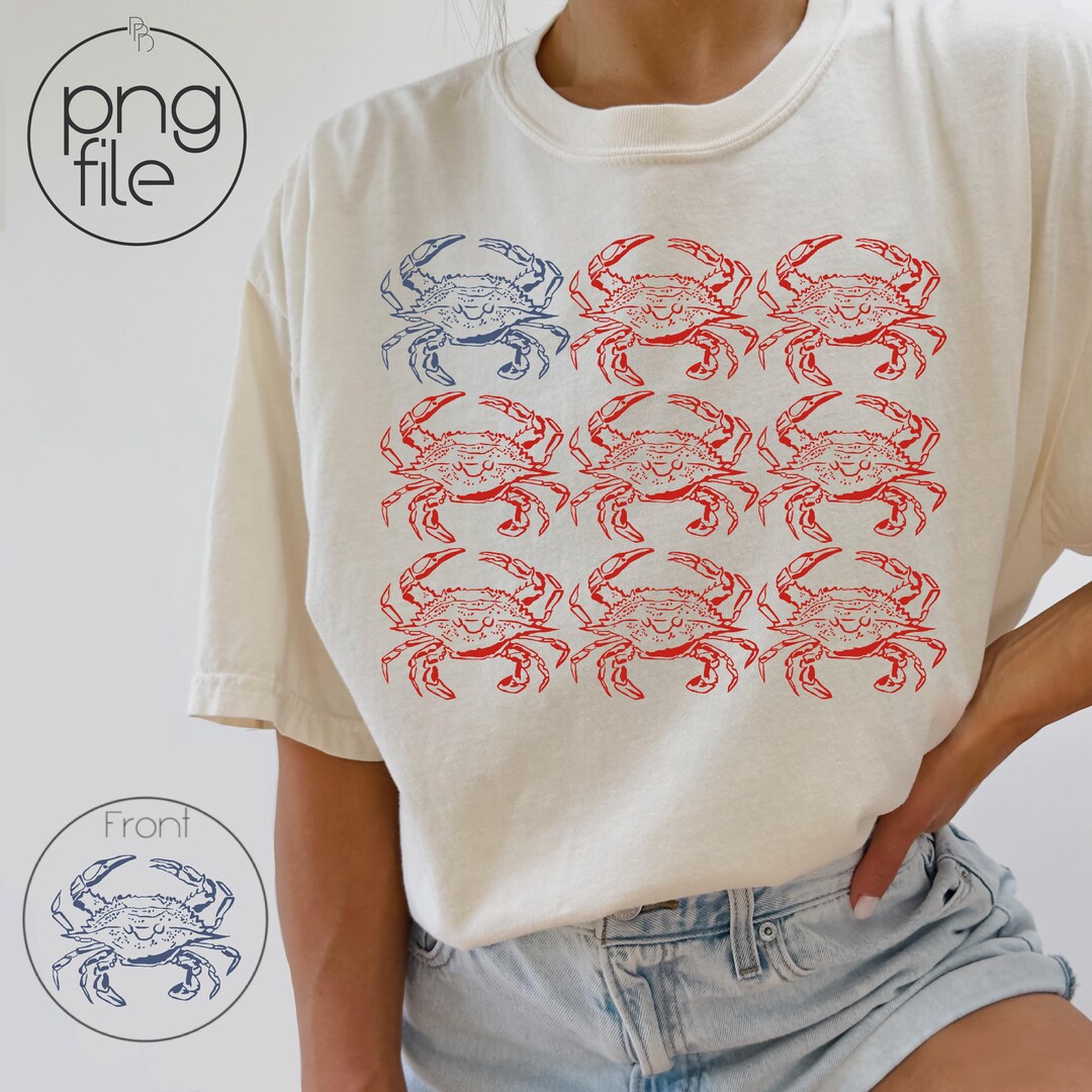 Crab, American Flag, Louisiana, Front and Back Designs, Png Design - Etsy