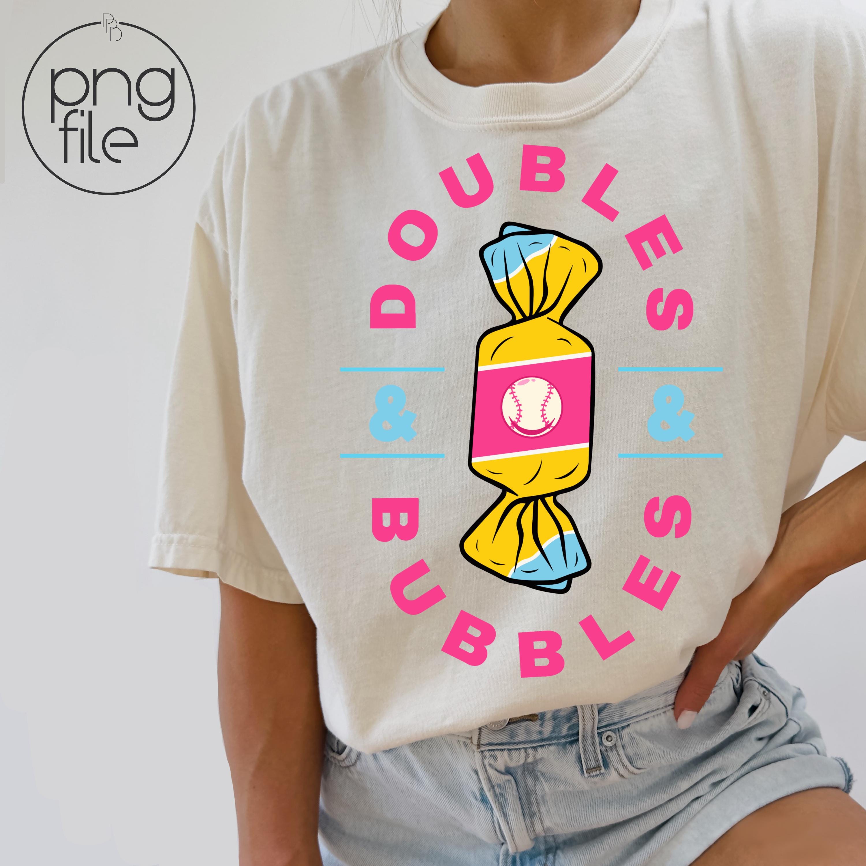 Baseball, Doubles and Bubbles, Front and Back Design Options, Png File ...