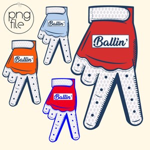 Ballin Baseball Batting Glove, 4 Colors, Red/navy-red/royal-orange ...