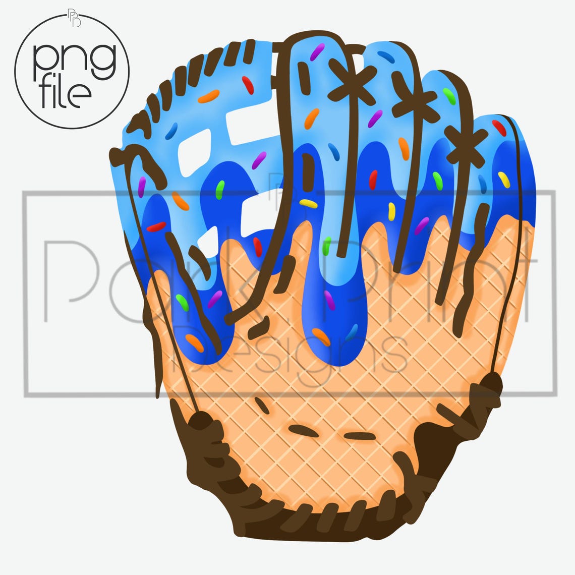 Ice Cream Baseball Glove Drip, 2 Colors, Png File - Etsy