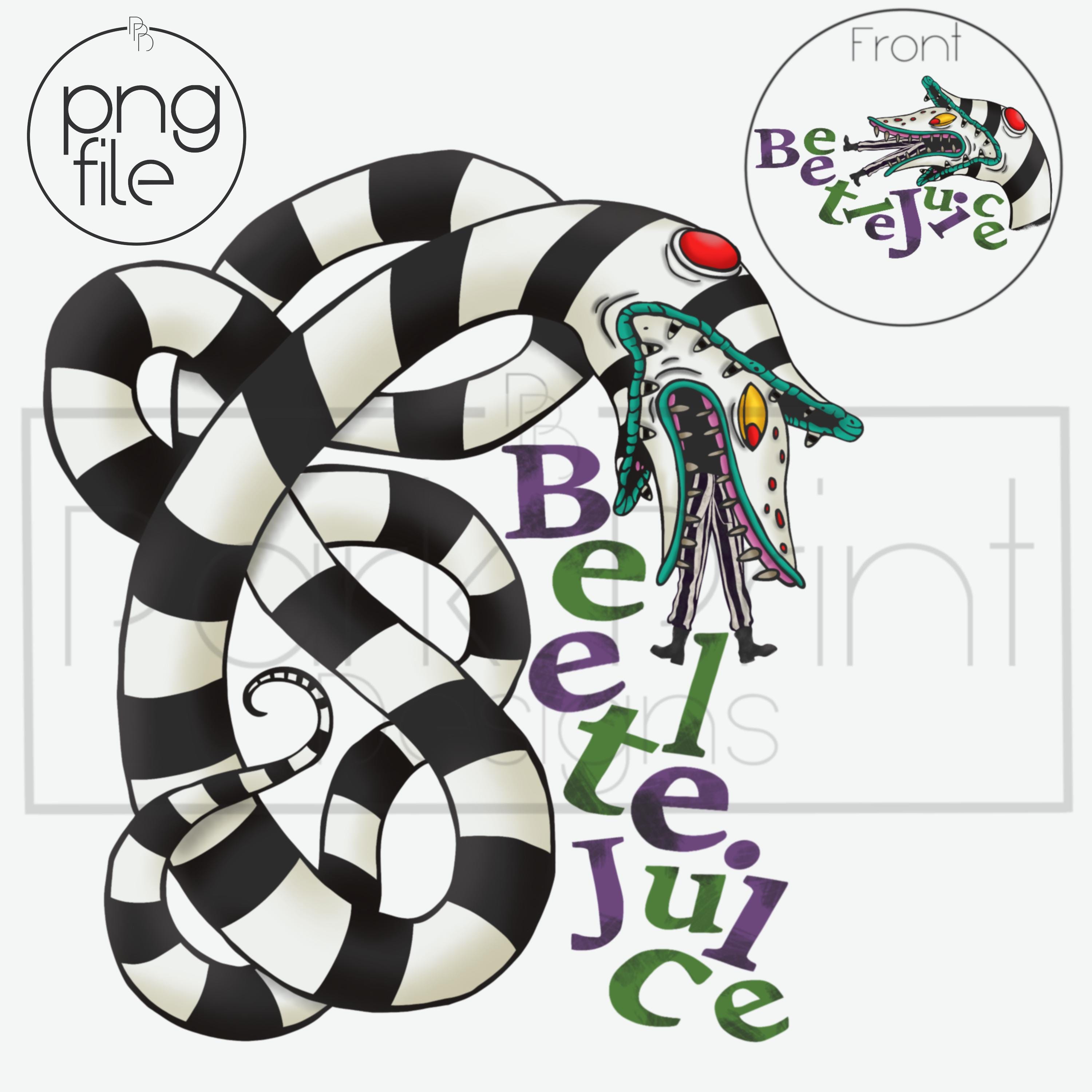 Beetlejuice, Sandworm, Front and Back Design, Halloween Png Design - Etsy