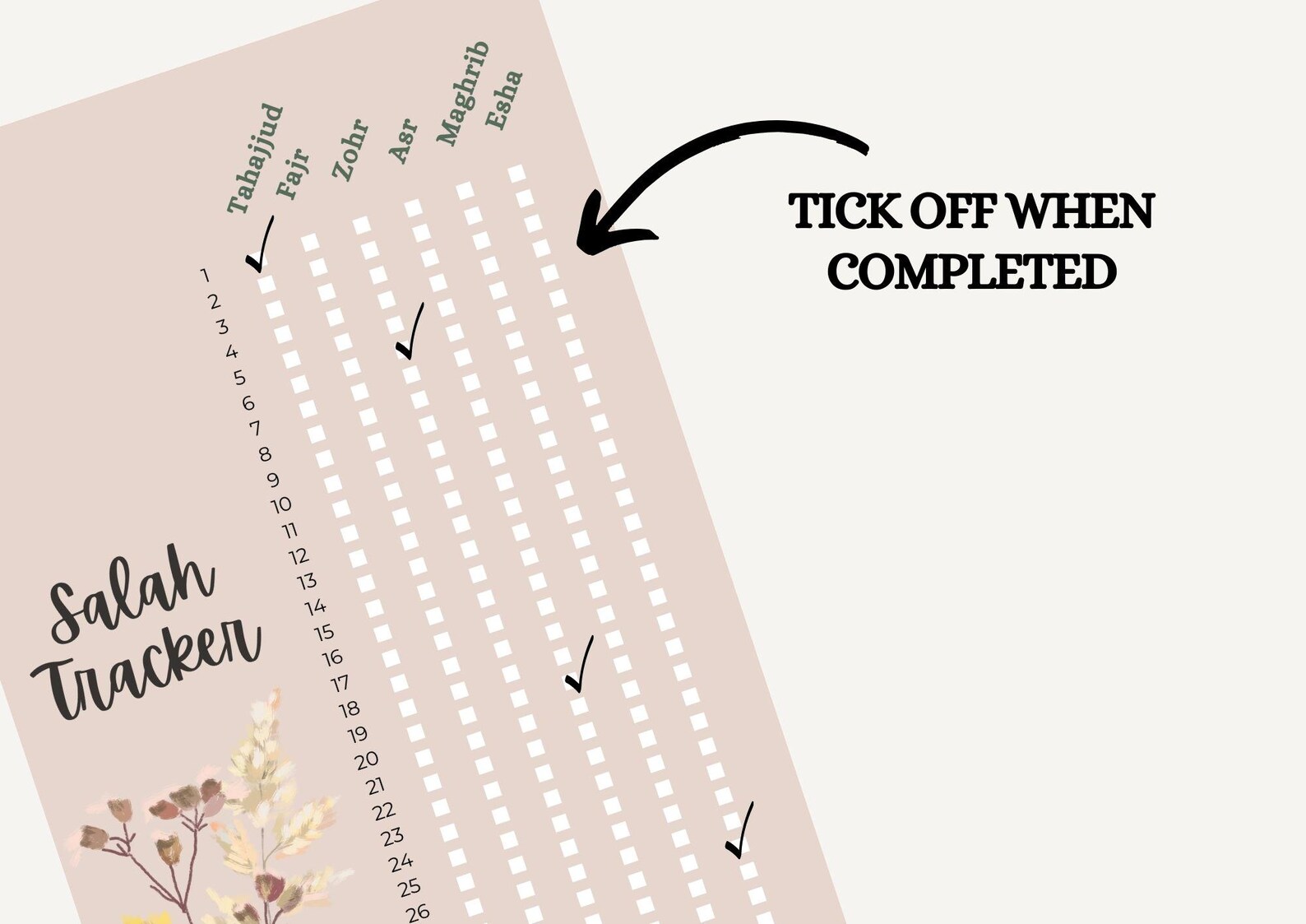 Printable Islamic Salah Tracker Daily Salah Prayer Tracker Salah Chart ...