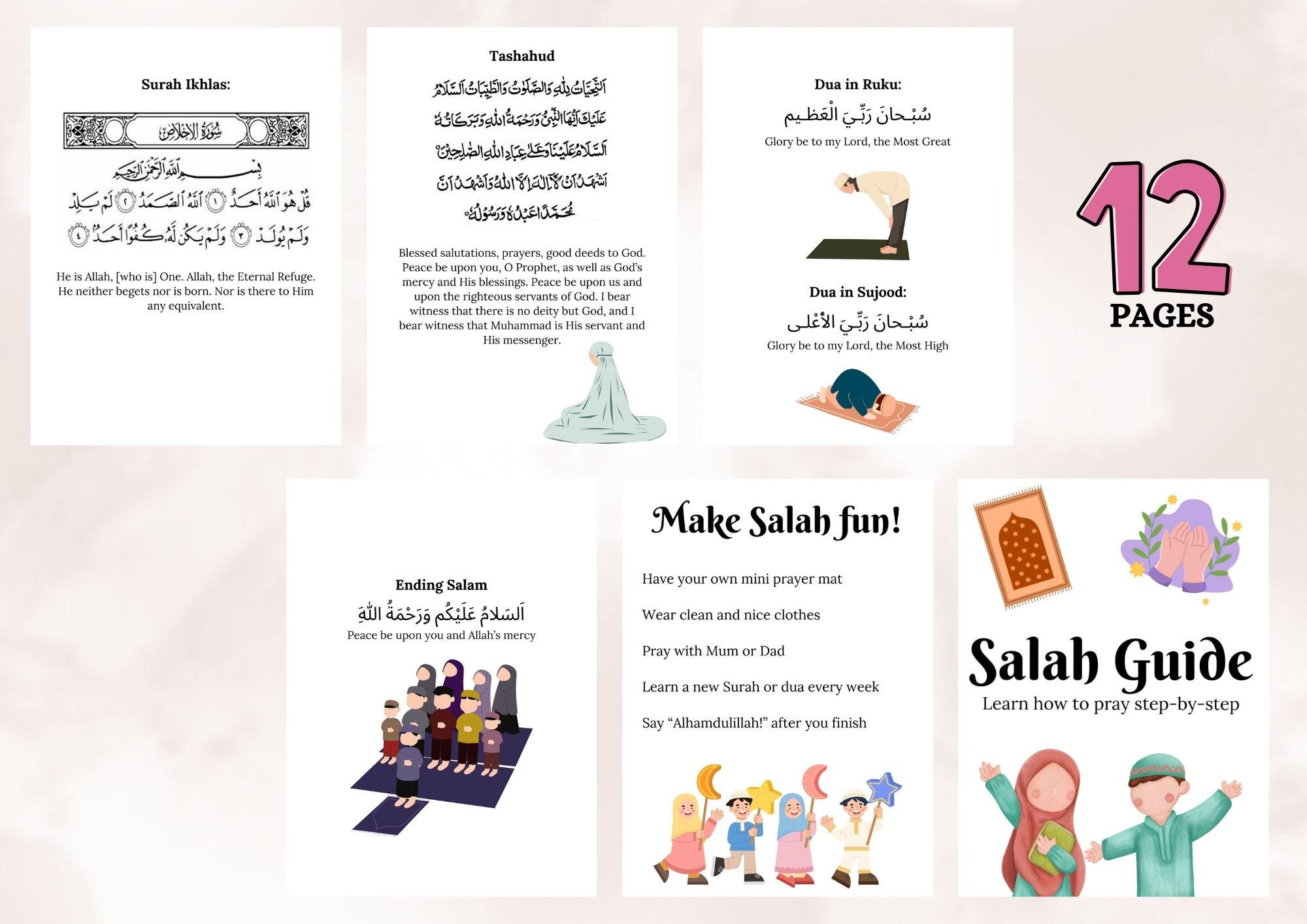 Muslim Kids Prayer Guide Printable Step by Step Salah Guide for Kids ...