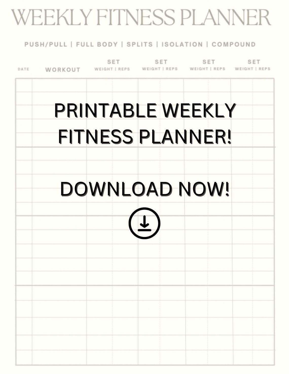 Printable Weekly Fitness Planner, Digital Workout Plan, Beginner ...