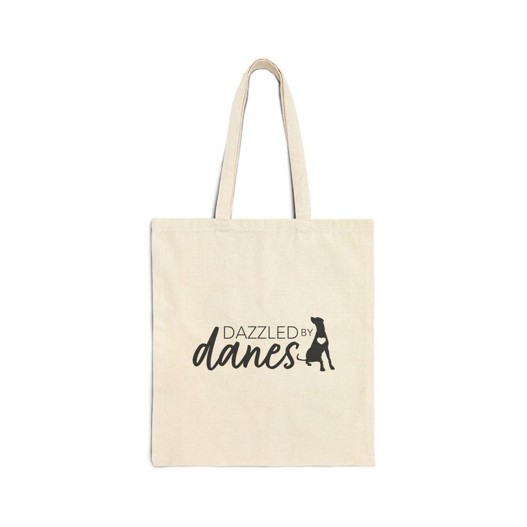 Great Dane Lover Cotton Canvas Tote Bag, Dazzled by Danes, Shopping Bag ...