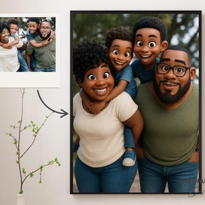 Custom Pixar Style Portrait Using Photo Family or Couple | Digital ...
