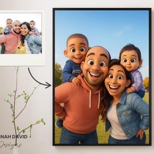 Custom Pixar Style Portrait Using Photo Family or Couple | Digital ...