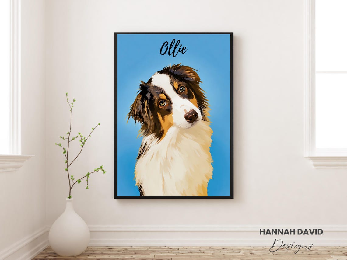 Custom Vector Pet Portrait Photo, Dog or Cat Portrait Wall Art ...