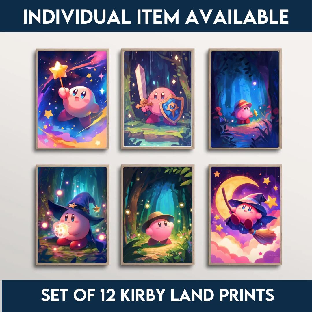 Set of 12 Kirby Land Poster, Kirby Wall Art, Video Game Wall Art, Kirby ...