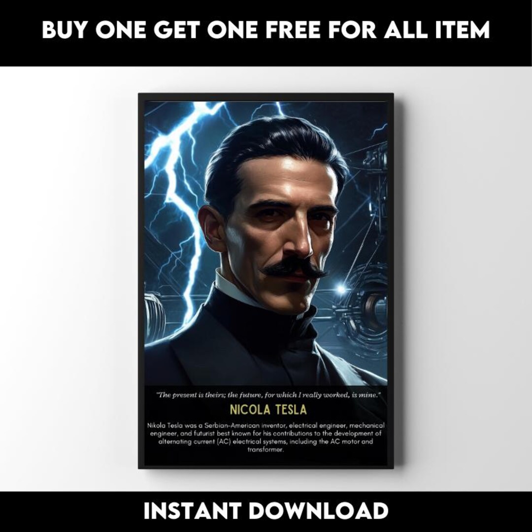 Scientist Poster, Classroom Poster, Nicola Tesla Classroom Wall Art ...