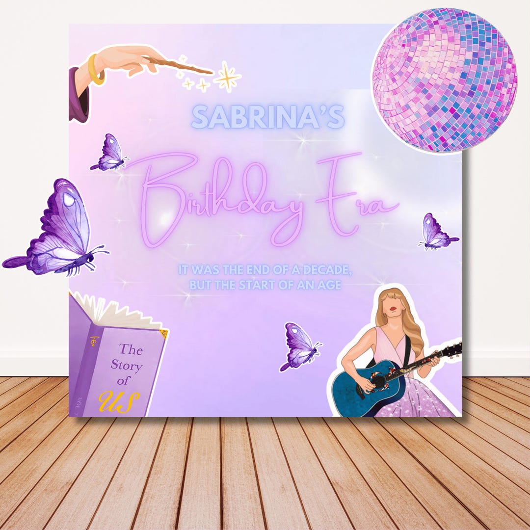 Personalized Taylor Birthday Backdrop, Eras Birthday Backdrop, Taylor ...