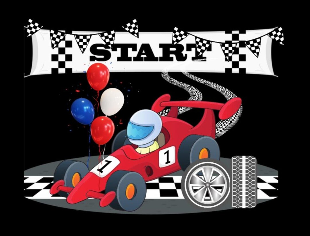 Animated Race Car Driver Winner Car Digital Download Postcard Prints ...
