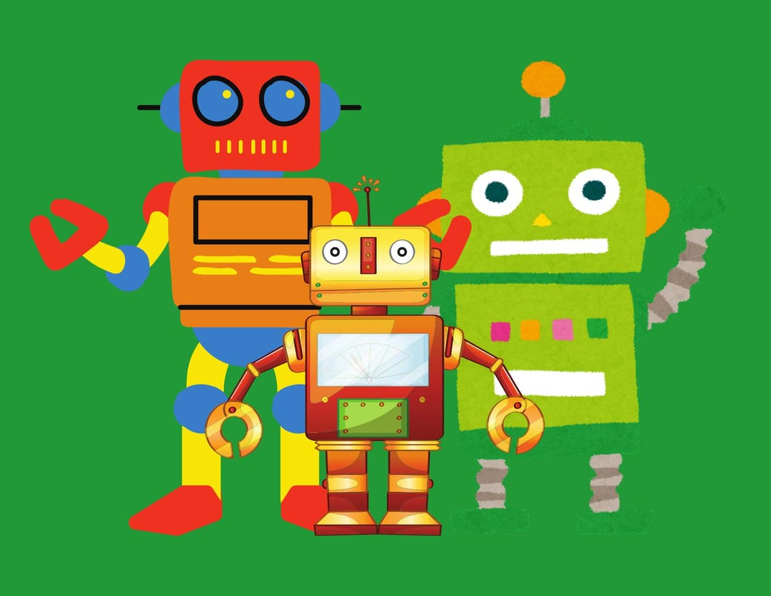 A Duo of Animated Robots Digital Download - Etsy