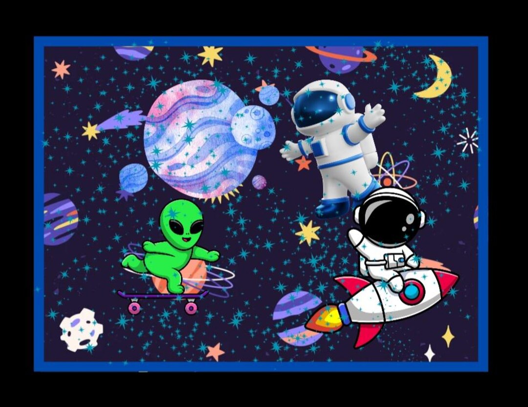 Outer Space Exploration Animated Digital Download Postcard,digital ...