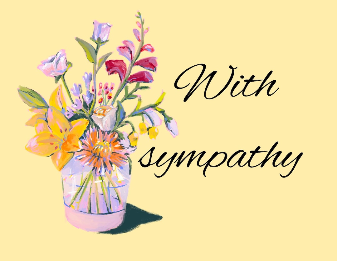 Animated Style One Flowers Sympathy Quote Digital Download Postcard ...