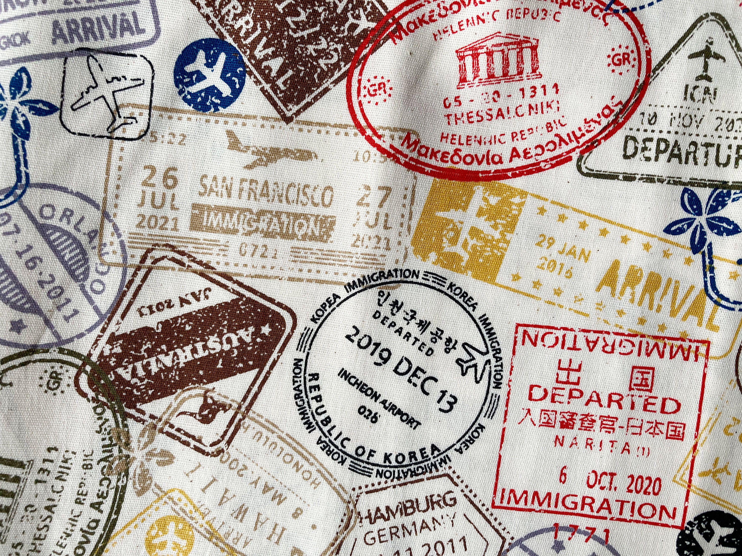Vintage Passport Stamps