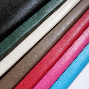 Blue Vegan Leather Fabric for Upholstery, Faux Leather in Lambskin ...