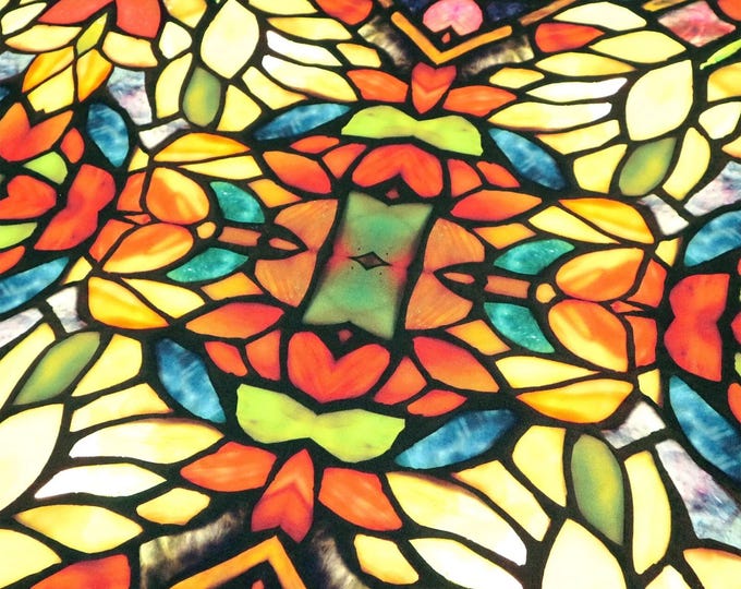 Colorful Stained Glass Fabric Stained Glass Rose Windows by Sammyk ...